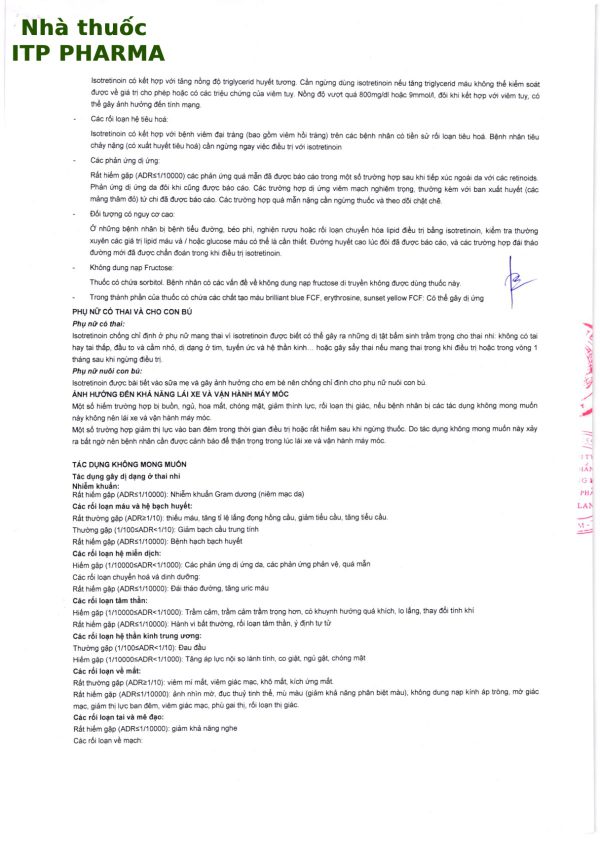 Thuốc Isonace 10mg điều trị mụn trứng cá hiệu quả - ITP PHARMA