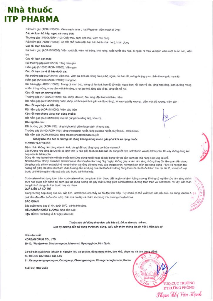 Thuốc Isonace 10mg điều trị mụn trứng cá hiệu quả - ITP PHARMA