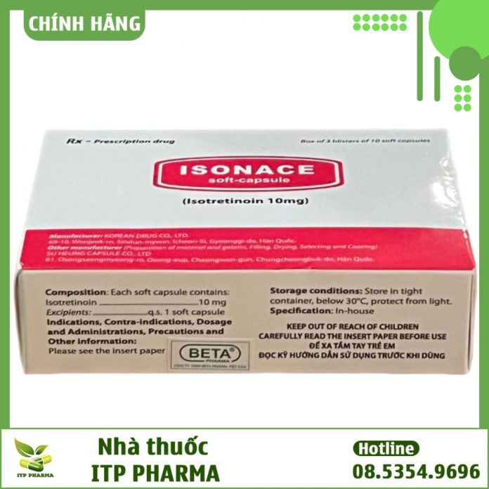 Thuốc Isonace 10mg điều trị mụn trứng cá hiệu quả - ITP PHARMA