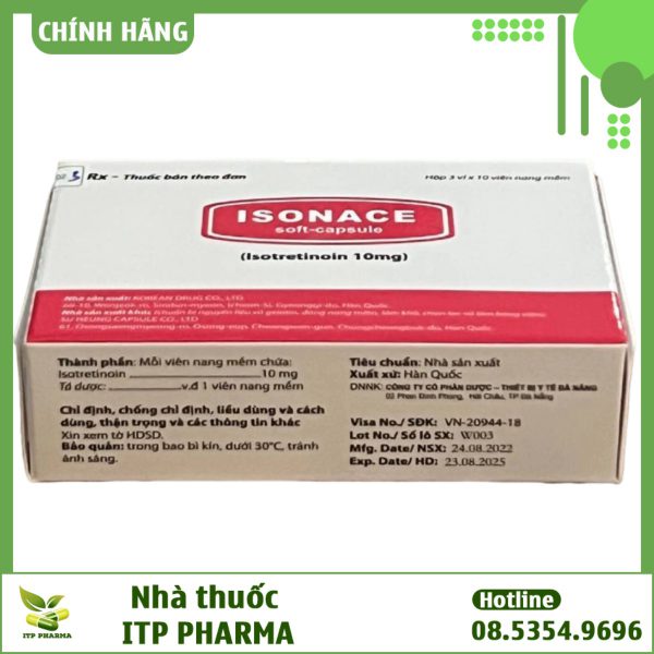 Thuốc Isonace 10mg điều trị mụn trứng cá hiệu quả - ITP PHARMA