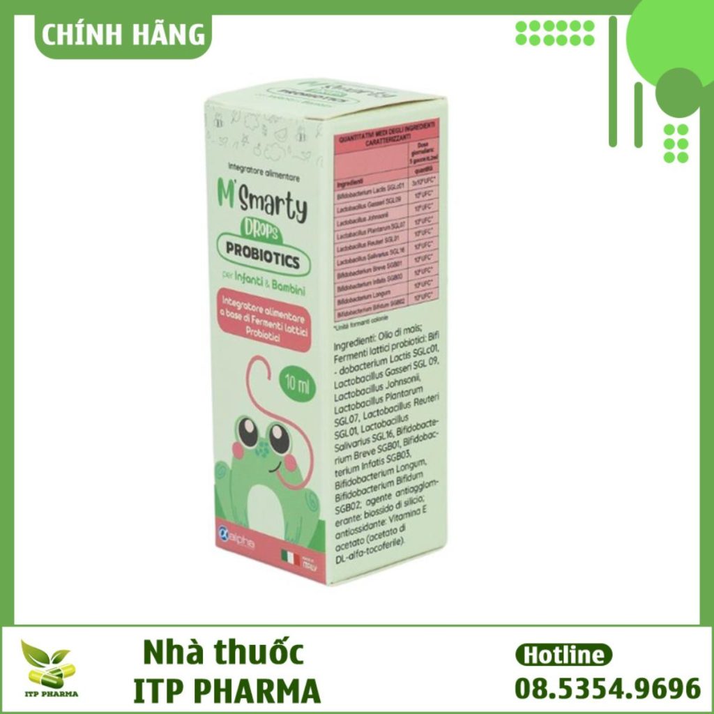 Men vi sinh M’smarty Drops Probiotics giảm táo bón - ITP Pharma