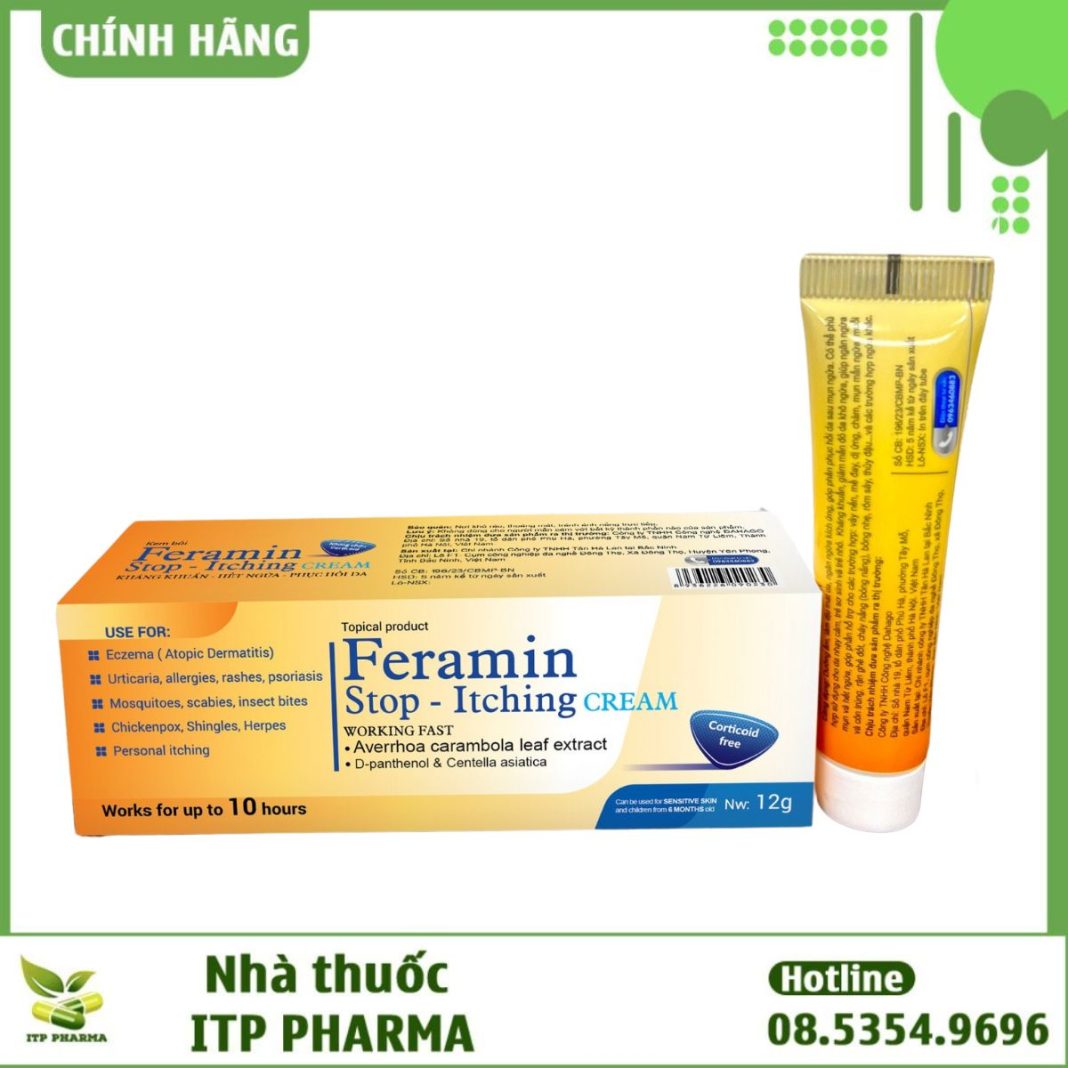 Kem bôi Feramin Stop – Itching CREAM giảm ngứa, kháng khuẩn